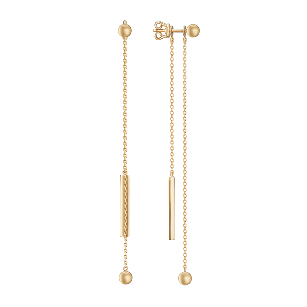 Yellow gold mono earring. Code: 251232310301. Buy earrings | SOVA Jewels